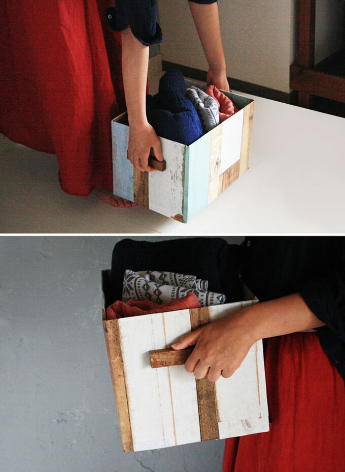 [写真](1ページ目)段ボールと100均アイテムでできる！「持ち手付き収納ボックス」をDIY | ESSEonline（エッセ オンライン）